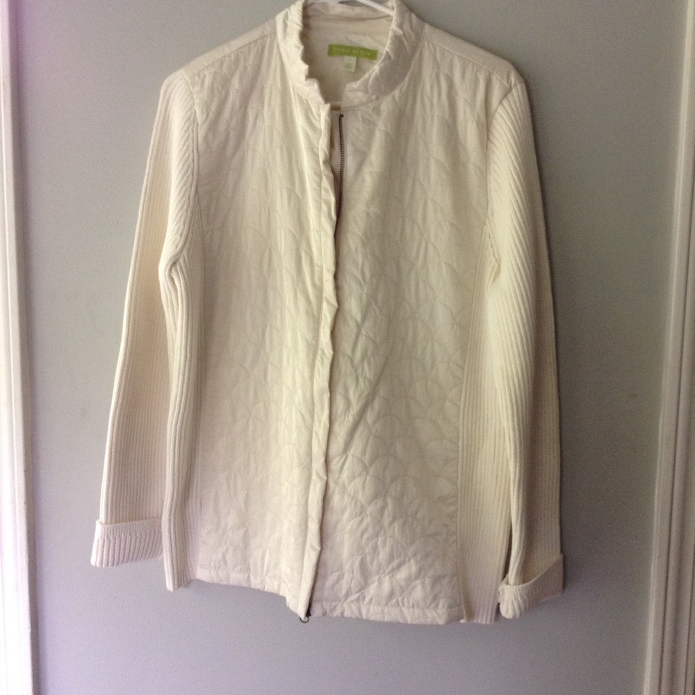 Sigrid Olsen Ivory Quilted Jacket. - Gem